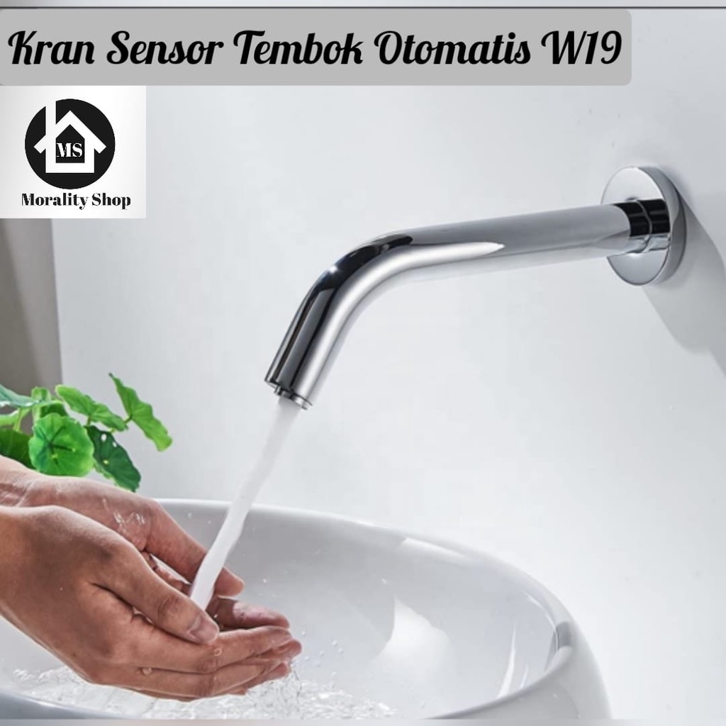 Jual Kran Tembok Wastafel Sensor Otomatis Chrome W19-Wall Sensors Brass ...