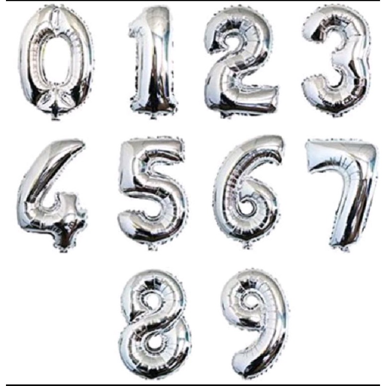 Jual Balon Angka 80 cm Silver | Shopee Indonesia