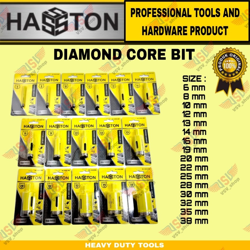Jual HASSTON Mata Bor Granite Keramik Marmer Batu Beton Diamond Core ...