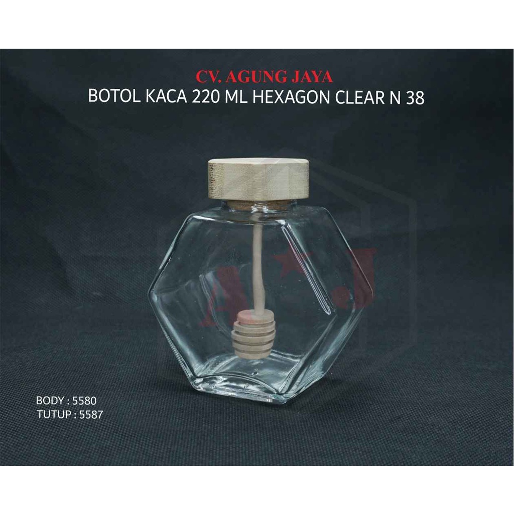 Jual Botol Kaca Madu Hexagon 220 ml Tutup Kayu/Botol Kaca Madu | Shopee ...