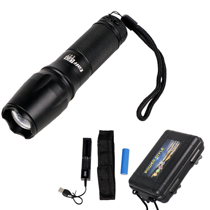 Jual Senter LED E97 TaffLED Tactical XML-T6 3000 Lumens + Baterai ...