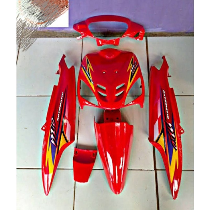 Jual ful body halus yamaha mio sporty merah cabe plus striping | Shopee ...