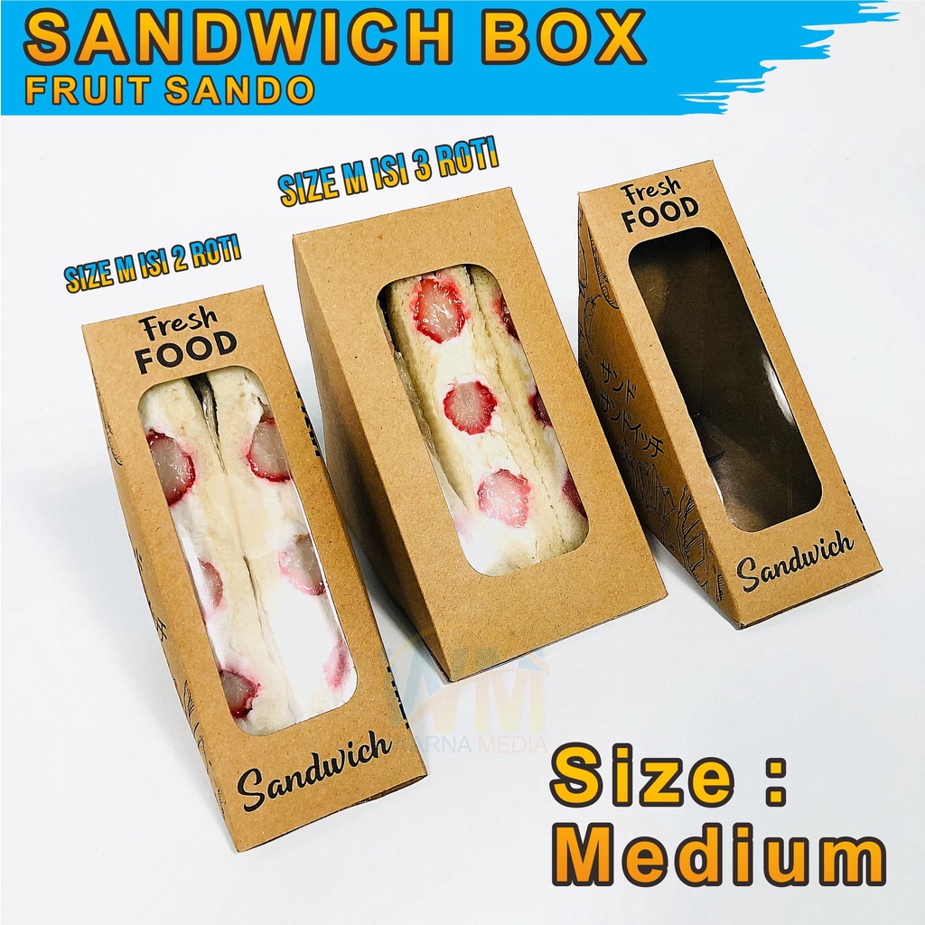 Jual Box Sandwich Isi 3 Roti / Sandwich Box Fruit Sando / Kemasan ...