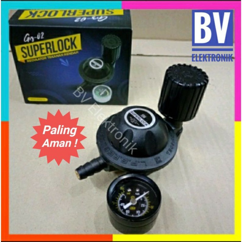 Jual Regulator Superlock GRS-02 / Regulator gas LPG meter+pengaman | Shopee Indonesia