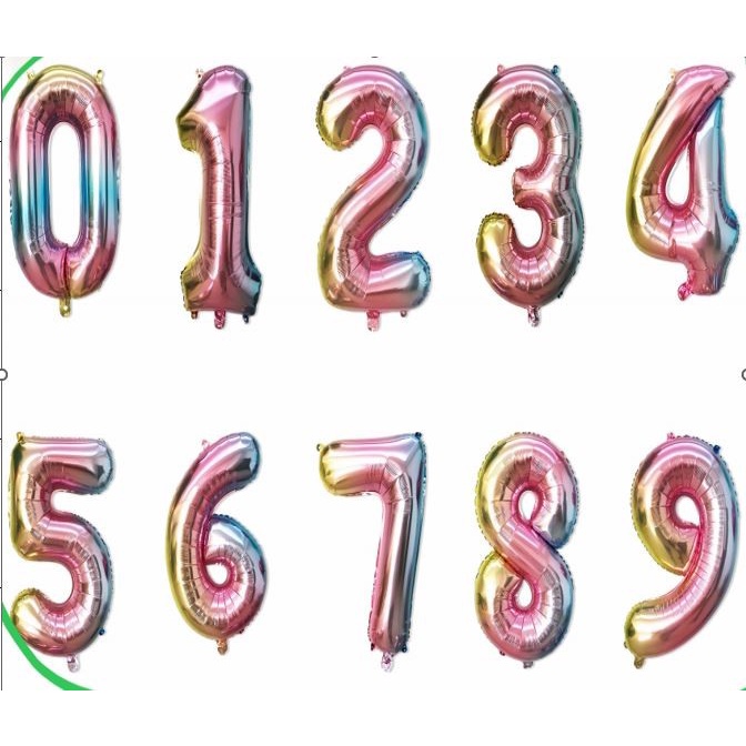 Jual BIRTHDAY BALLOON NUMBERS BALLOON 1 PCS - BALON ANGKA NUMBERS ...