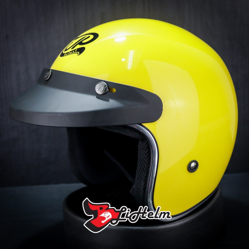 Jual HELM JPX JP RETRO NEW BIGIE SOLID YELLOW LEMON | JPRETRO ...