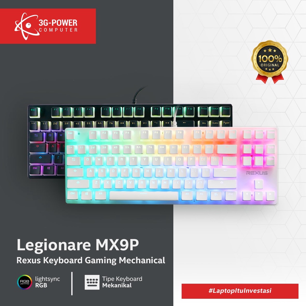 Jual Rexus MX9P / MX9 Pudding TKL RGB Gaming Keyboard | Shopee Indonesia