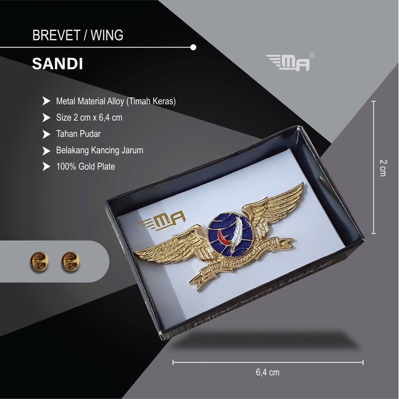 Jual WING SANDI PDH BRIVET BREVET PIN SANDI | Shopee Indonesia
