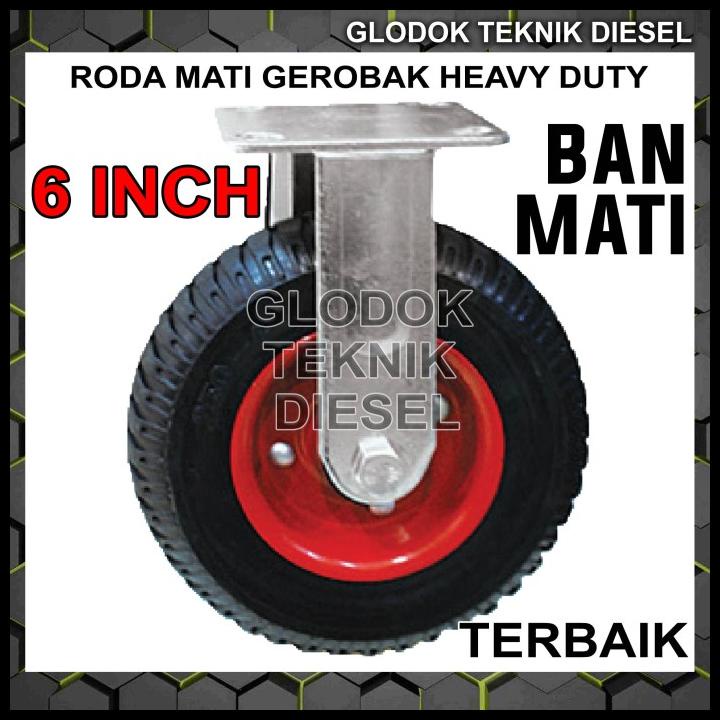 Jual Roda Karet Mati Heavy Duty Trolley Troli 6" Inch Gerobak Ban Mati ...