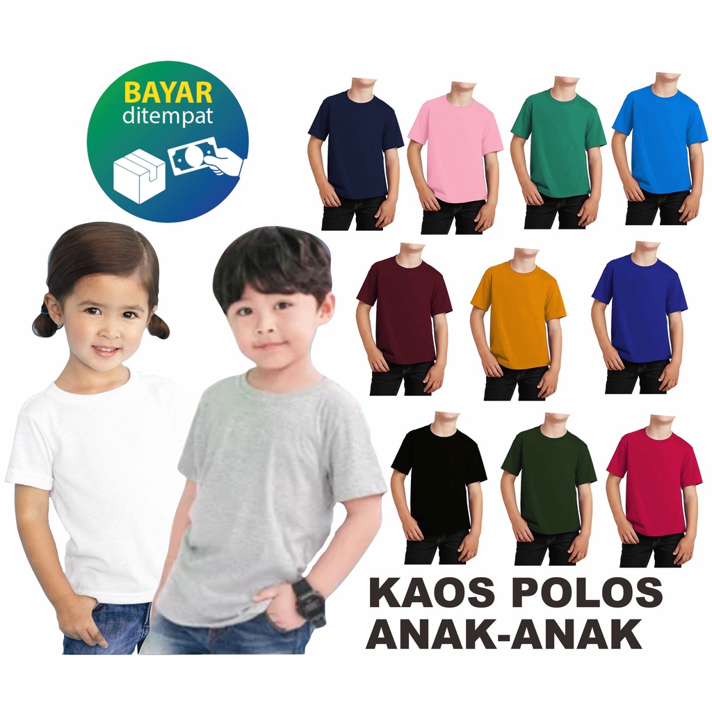 Jual Kaos Polos Anak Anak Combad unisex bisa di pakai laki laki dan perempuan | Shopee Indonesia