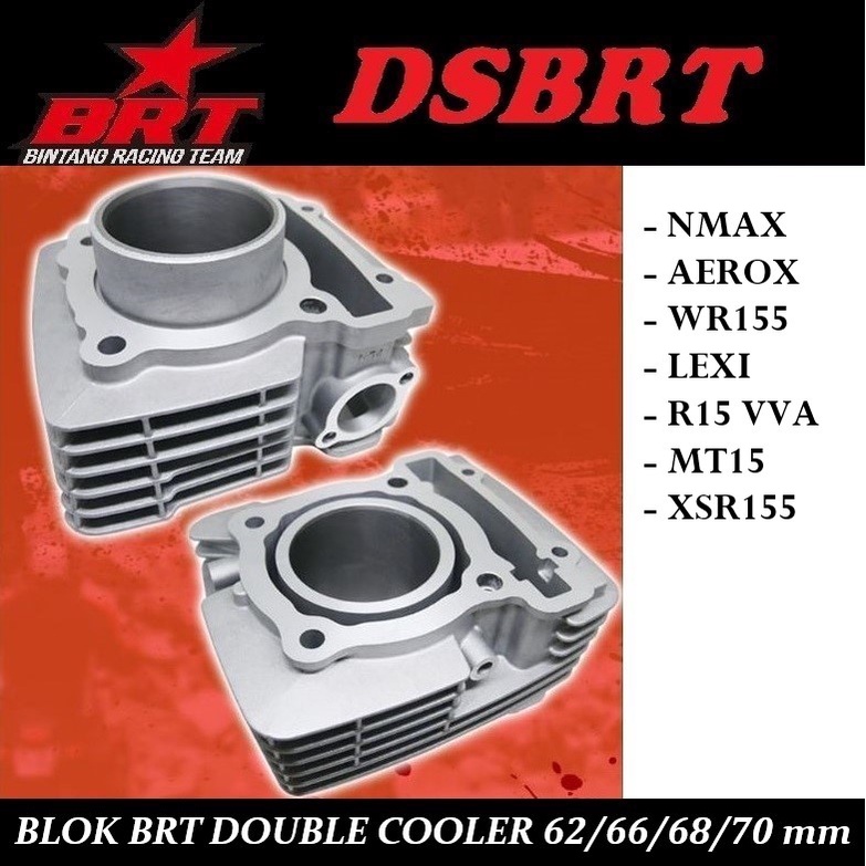 Jual BLOK BRT CAST DOUBLE COOLER 62 66 68 70 NMAX AEROX R15 V3 WR155 ...