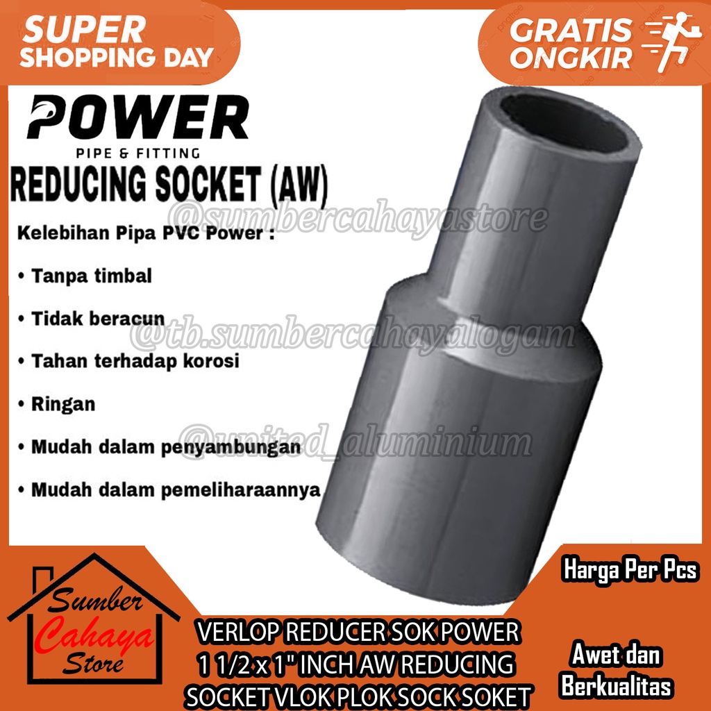 Jual VLOKSOK REDUCING SOCKET REDUCER SOK POWER 1 1/2 x 1" INCH AW ...