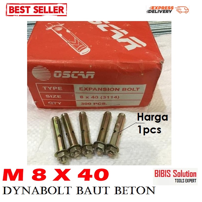 Jual Dinabol Dynabolt Baut Beton 8mm Baut Tembok Dinabolt 8 x 40 eceran ...