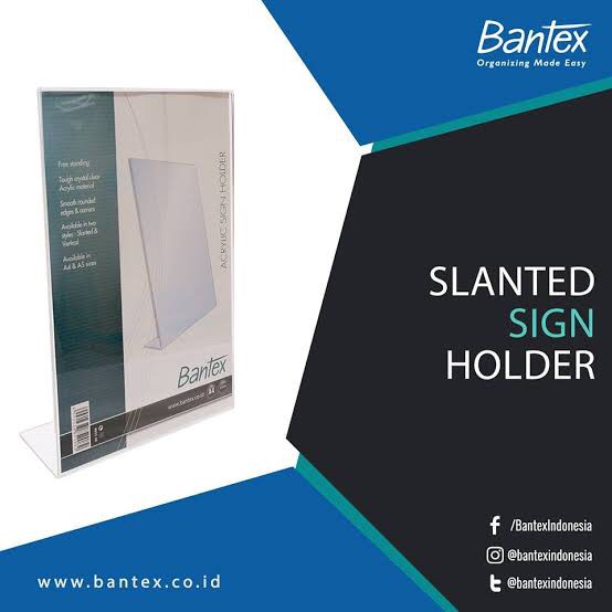 Jual papan informasi plastik/ slanted sign holder bantex/ slanted sign ...