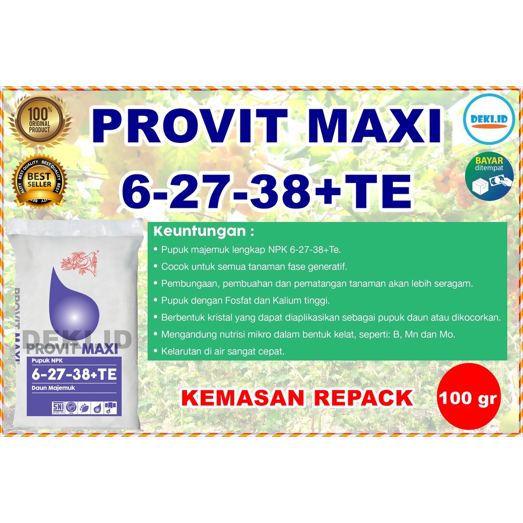 Jual Provit Maxi Meroke 100 Gram Kemasan Repack Pupuk Provitmaxi ...