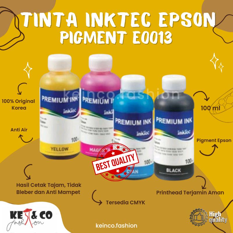 Jual TINTA PIGMENT INKTEC E0013 PRINTER EPSON 100 ML | Shopee Indonesia