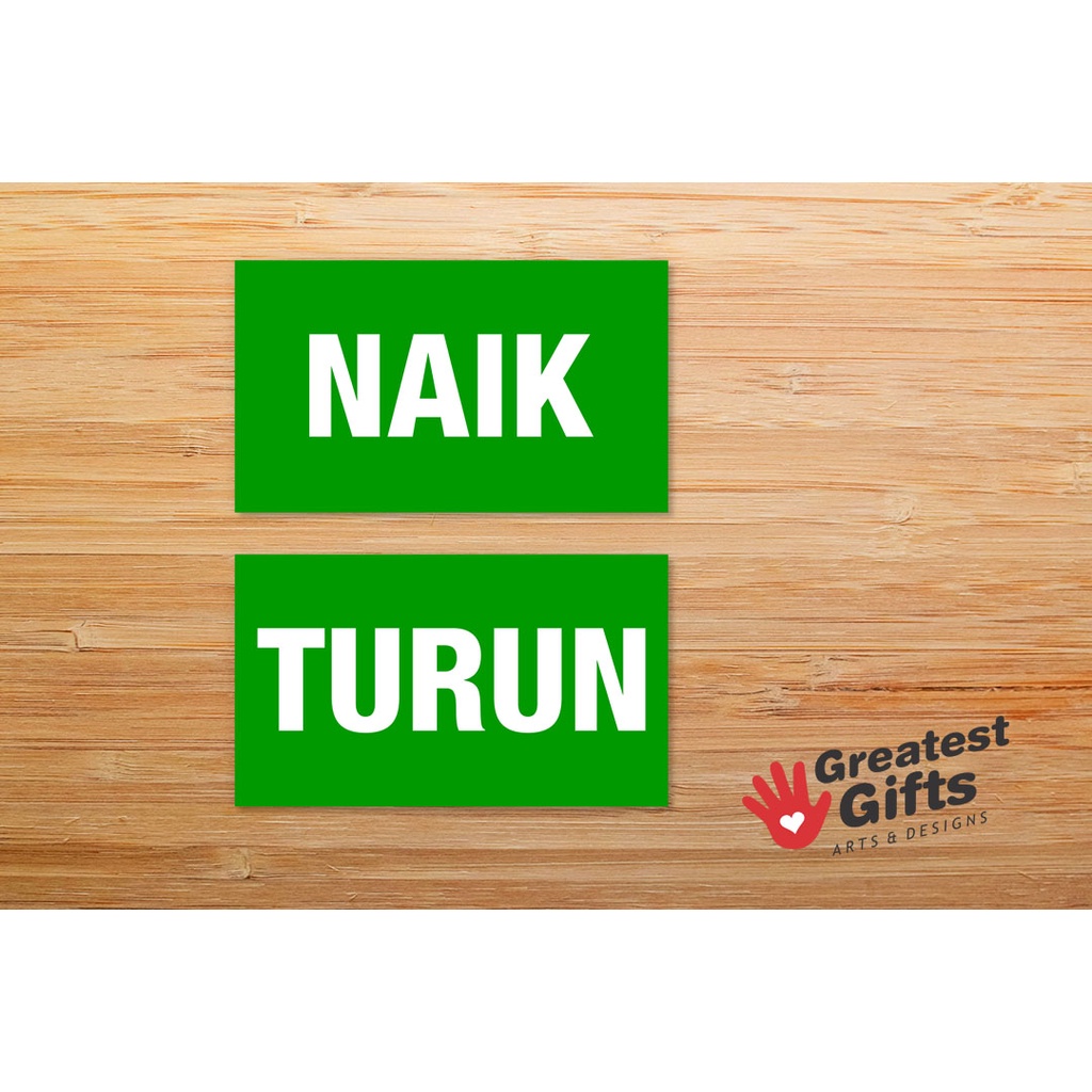 Jual Sticker Tulisan Naik Turun Stiker Petunjuk Arah Jalan Kantor Venue ...