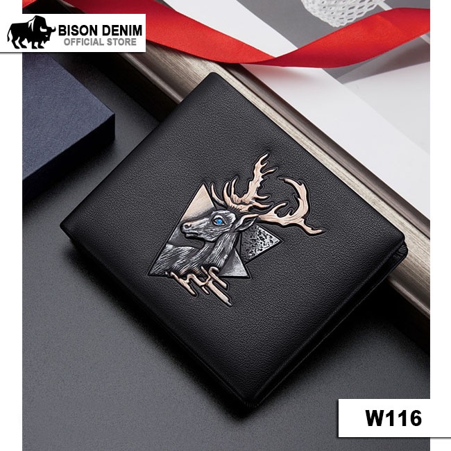 Jual Dompet Pria Kulit Sapi Asli Deer Emboss Logo Original Bison Denim ...