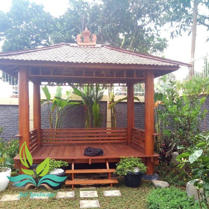 Jual saung gazebo kayu kelapa ukuran 3x2 dan 2x2 | Shopee Indonesia