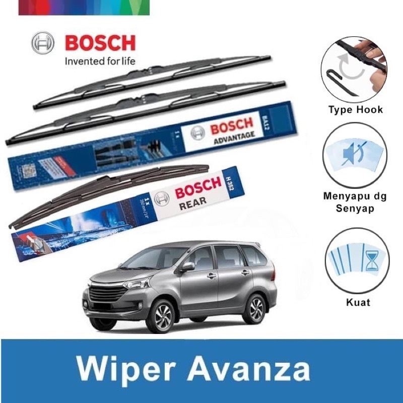 Jual Bosch wiper depan belakang kaca mobil toyota avanza advantage 16" 20" + H352 | Shopee Indonesia