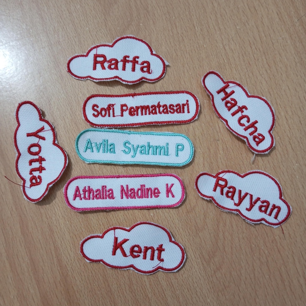 Jual Bet Bed Papan Nama Dada Nametag Bordir Oval Elipse Untuk Sekolah ...