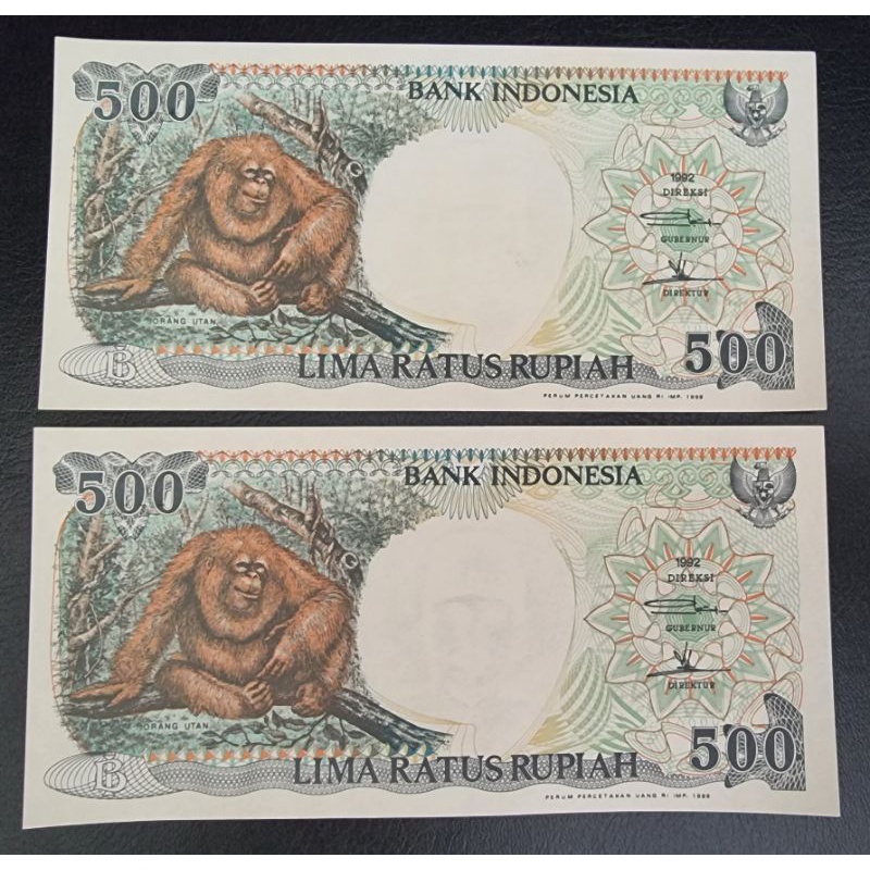 Jual 5 lembar uang kuno rp. 500 tahun 1992 ortan masih baru gress ...