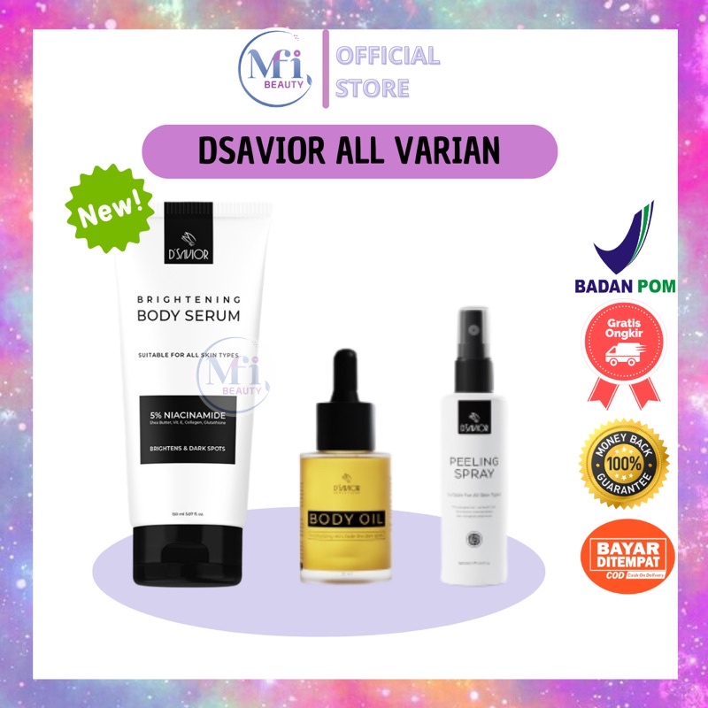 Jual PAKET DSAVIOR SERIES | BRIGHTENING BODY SERUM | PEELING SPRAY ...