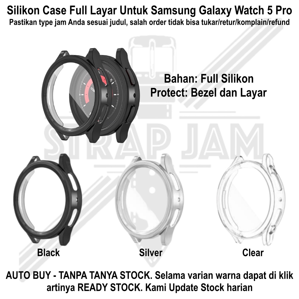 Jual Cover Samsung Galaxy Watch 5 Pro 45mm - Silikon Soft Case Full ...