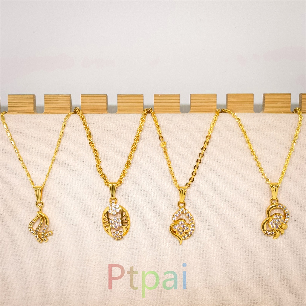 Jual Wanita Kalung Liontin Terbaru Import Motif Batu Kristal Fashion ...