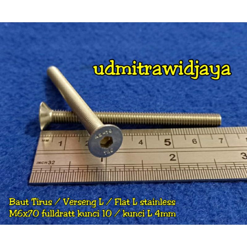 Jual Baut flat L baut verseng baut tirus stainless steel panjang 7cm ...