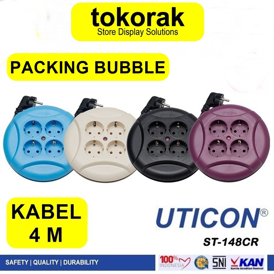 Jual UTICON KABEL ROLL 4 METER 4 LUBANG UFO ST 148CR UTICON STOP KONTAK ...