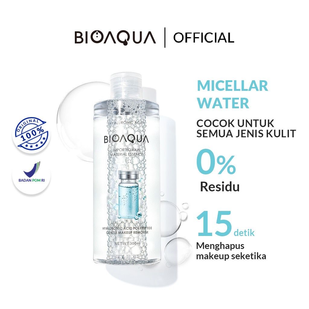 Jual BIOAQUA Micellar Water Makeup Remover Hyaluronic Acid Polypeptide ...