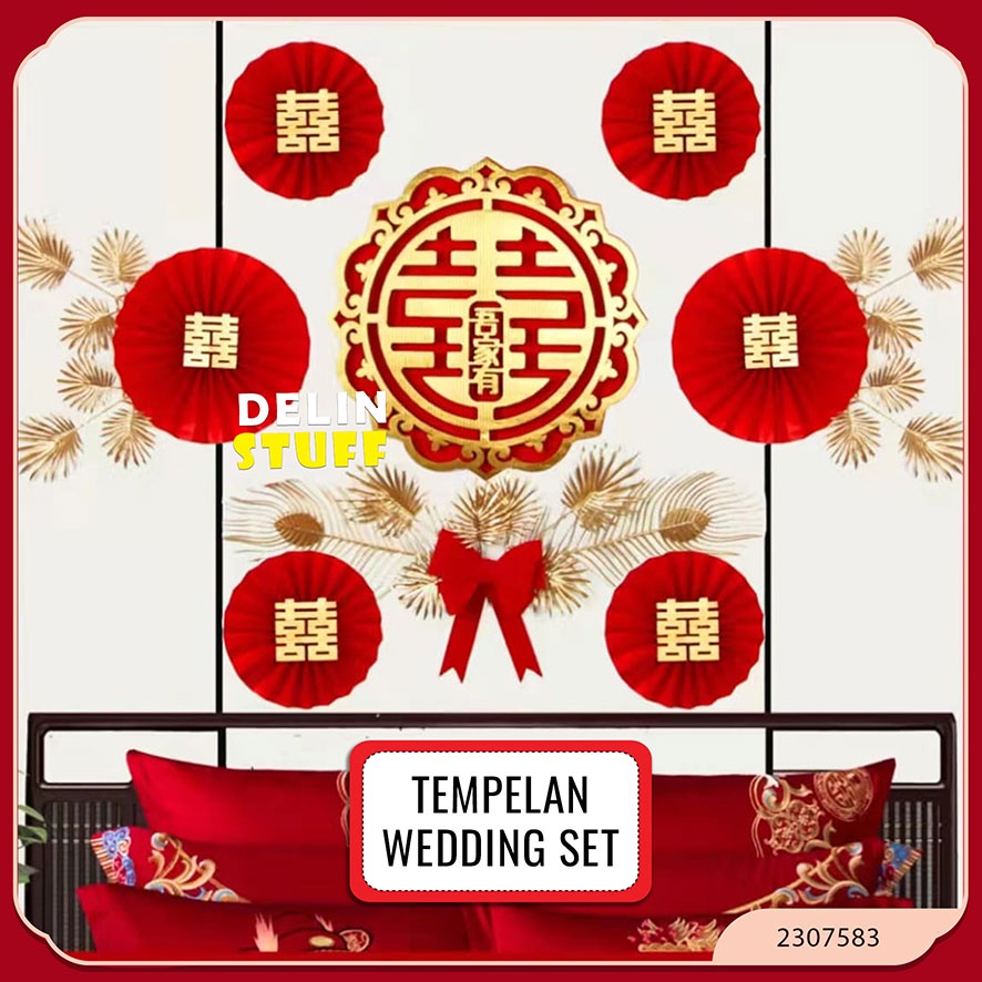 Jual Tempelan Wedding Tempelan Pintu Kamar Tempelan Sangjit Dekorasi ...