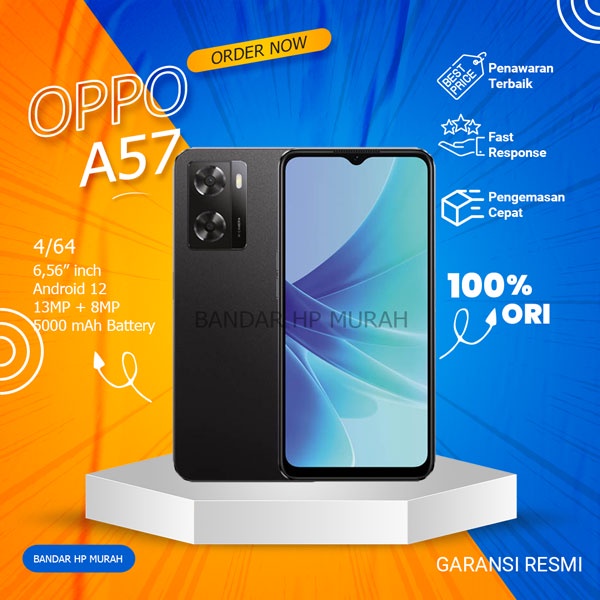 Jual Oppo A57 4G 4/64GB Processor MediaTek Helio G35 Garansi Resmi ...