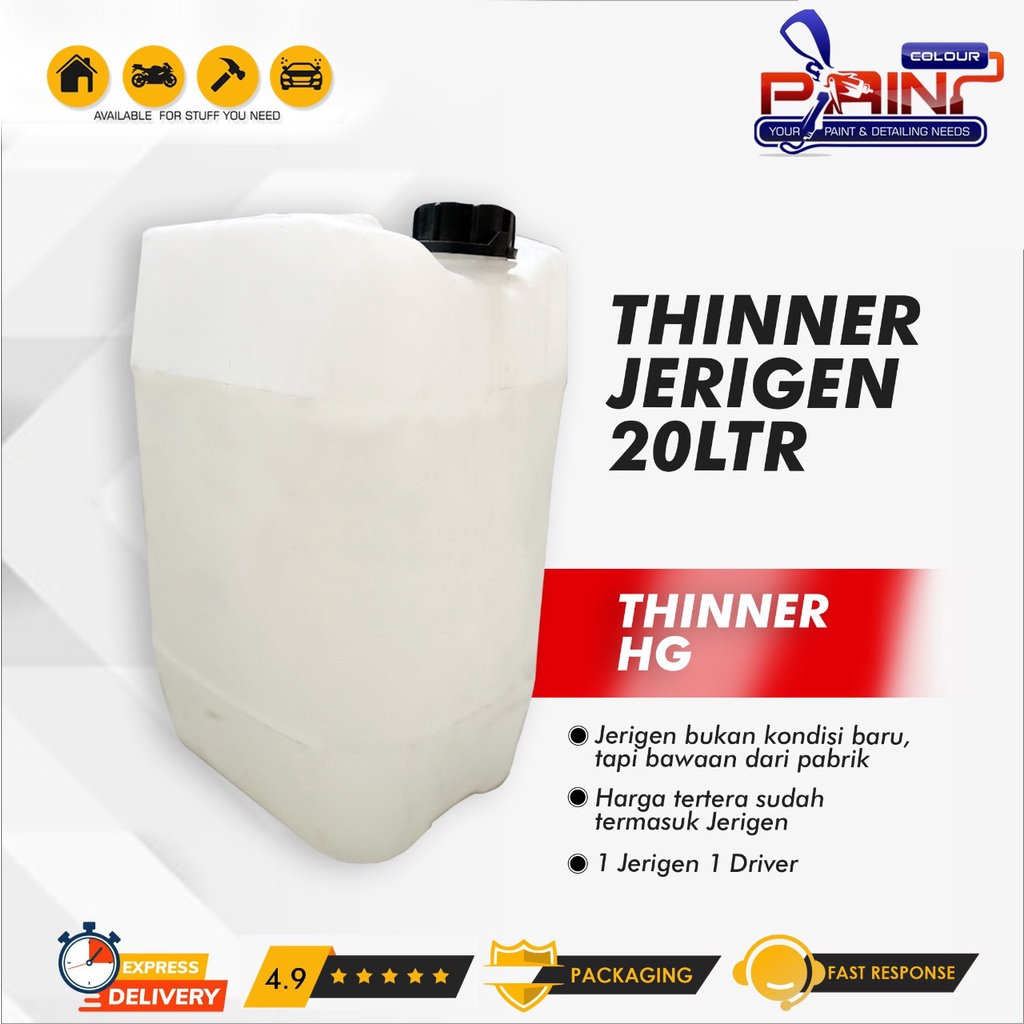 Jual THINNER HG JERIGEN 20 Liter Kemasan Jerigen Pengencer Cat Dll | Shopee Indonesia