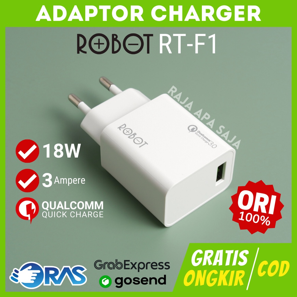 Jual Kepala Charger Robot 3A 18W Fast Charging - Adaptor Batok Casan ...