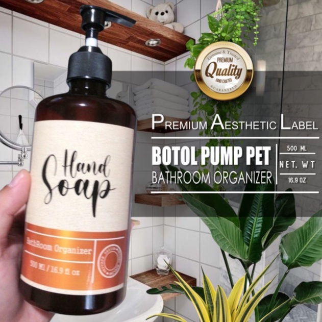 Jual BOTOL REFFIL SABUN CAIR AESTHETIC LABEL PUMP TEBAL 500 ML ...