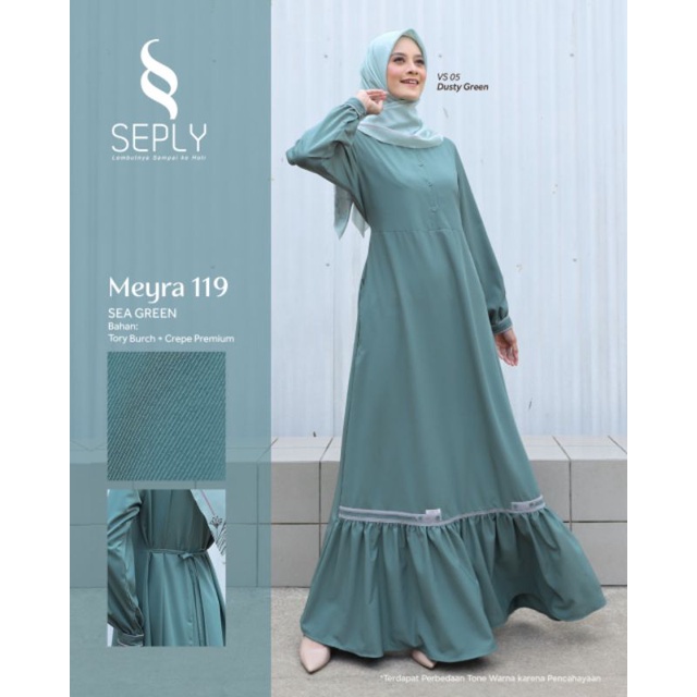 Jual Seply Gamis Meyra 119 Dress Bahan Tory Brunch mix Crepe Premium ...