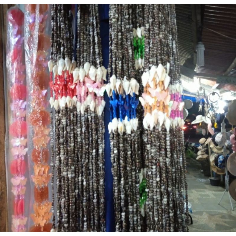 Jual kerajinan tangan kerang laut asli tirai pintu tirai jendela isi 20 ...