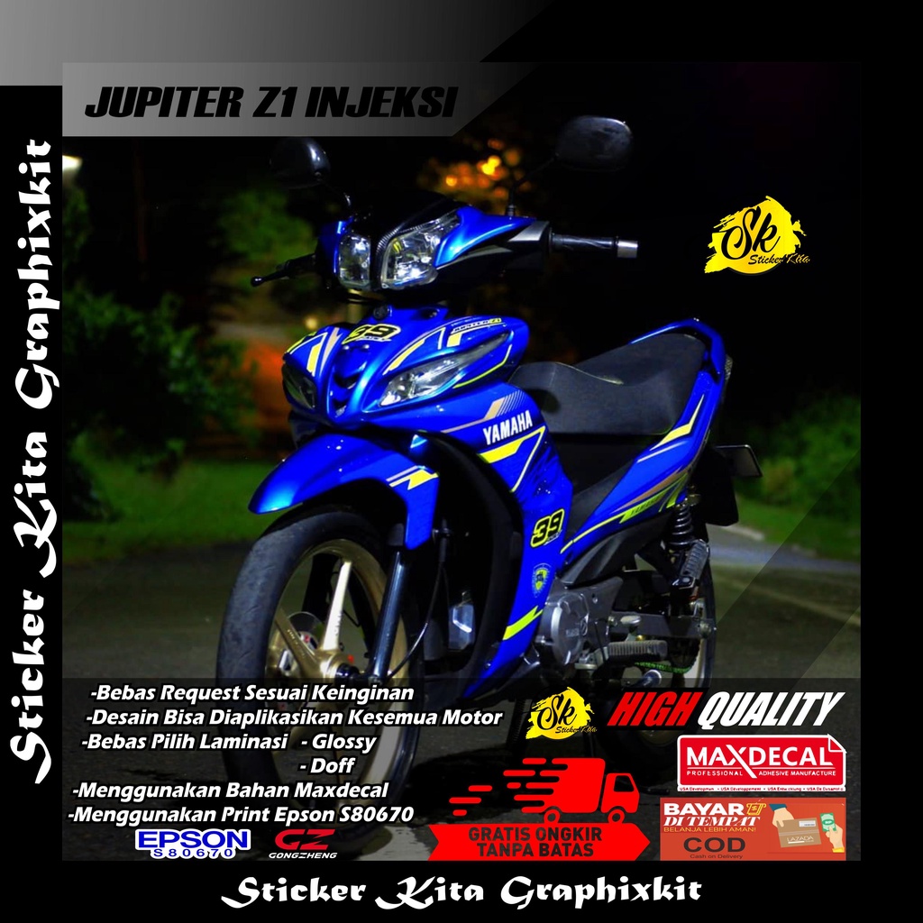 Jual 203 DECAL STICKER FULLBODY MOTOR JUPITER Z1 INJEKSI DESAIN VARIASI ...