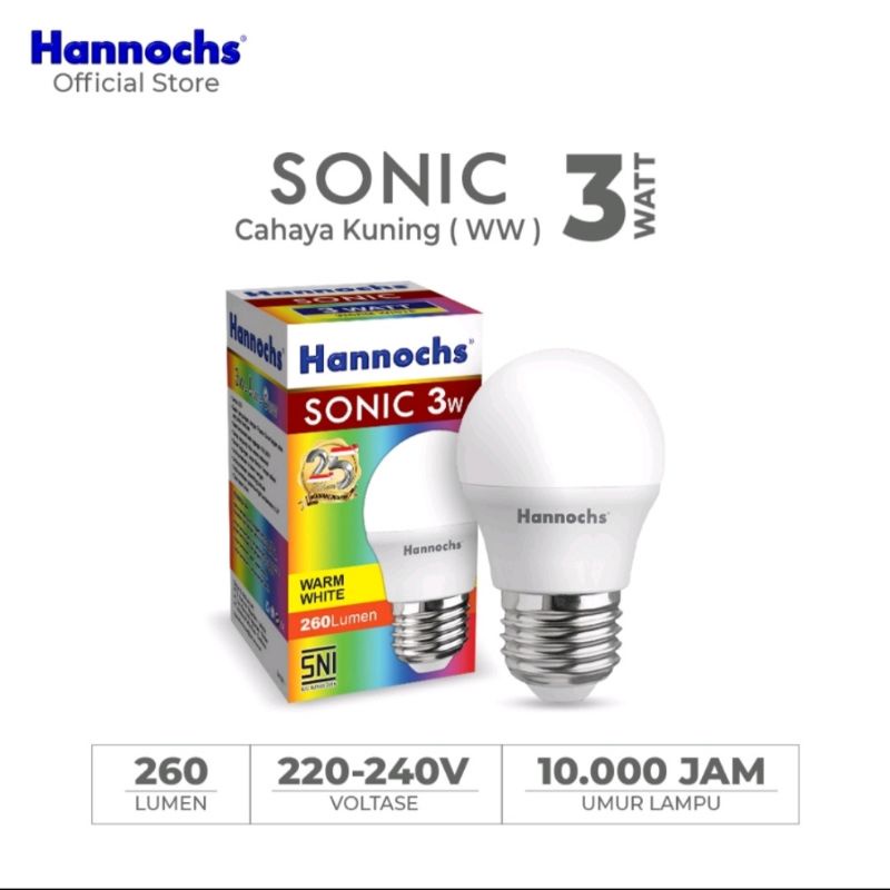 Jual LAMPU HANNOCHS SONIC 3W 3 WATT / LAMPU LED HANNOCHS SONIC 3W 3 ...