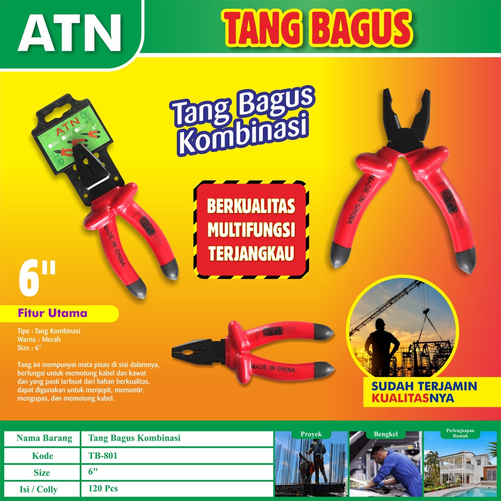 Jual COD-TANG BAGUS TANG KOMBINASI TANG POTONG TANG LANCIP ATN TANG ...