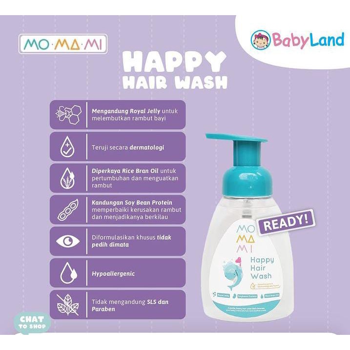 Jual Momami happy hair wash 250ml / Momami Shampoo Bayi 250ml | Shopee ...