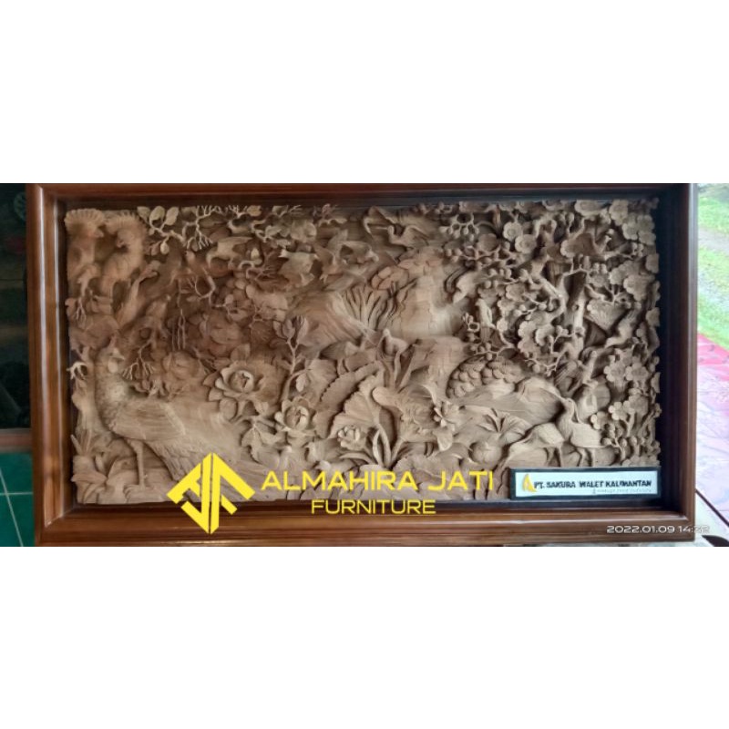 Jual Hiasan Dinding Karya Seni Ukir Relief 3D Kayu Jati Motif Burung ...