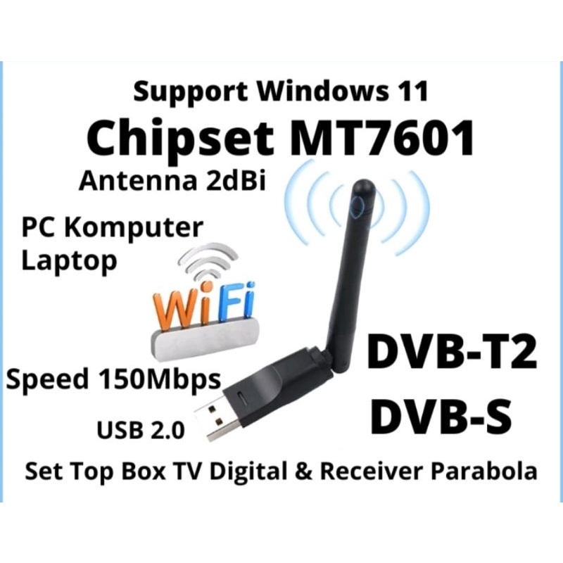 Jual USB Dongle Wifi Wireless Adapter Receiver Komputer PC Laptop Set Top Box | Shopee Indonesia