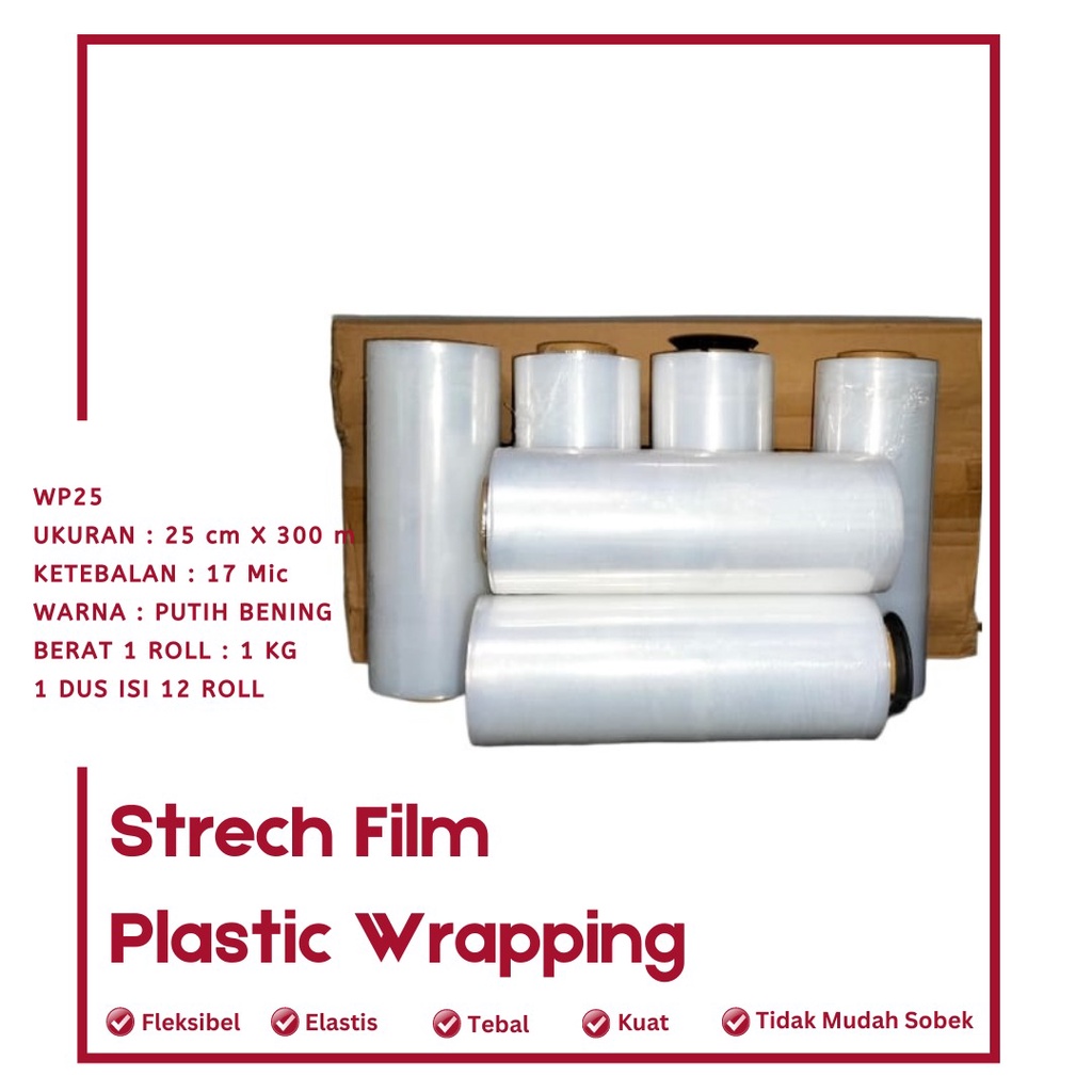 Jual Plastik Wrapping Strech Film (WP25-1 Roll) | Shopee Indonesia