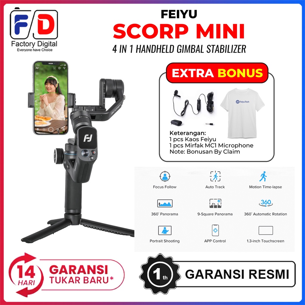 Jual Feiyu Scorp Mini 3-Axis 4 in 1 Handheld Gimbal Stabilizer - Resmi ...