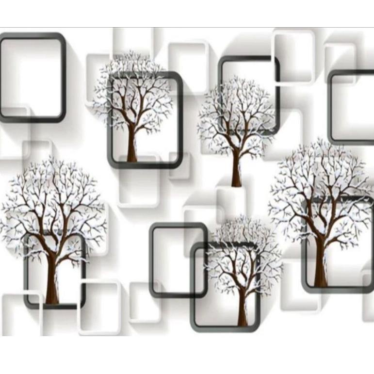 Jual L1K0 Wallpaper Dinding Kotak Hitam Putih 3D 10m x 45cm N9Z ...