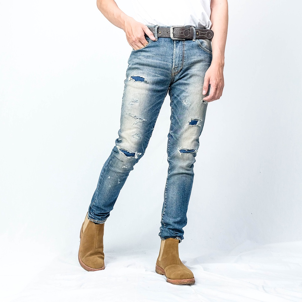 Jual Bespoke Project - Celana Jeans 388 Patchwork | Shopee Indonesia