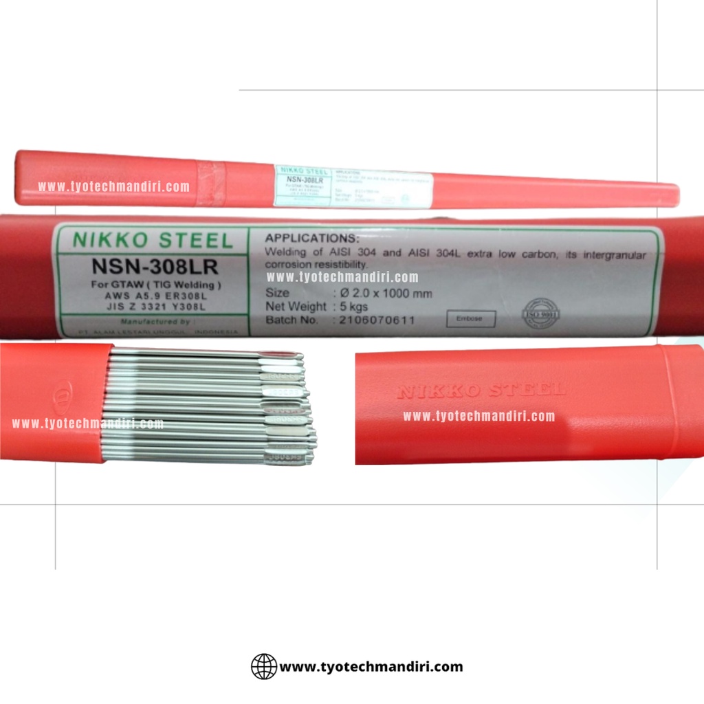 Jual Kawat Las Argon Filler Rod Stainless NSN-308LR NIKKO Dia 2.0mm / 1 ...